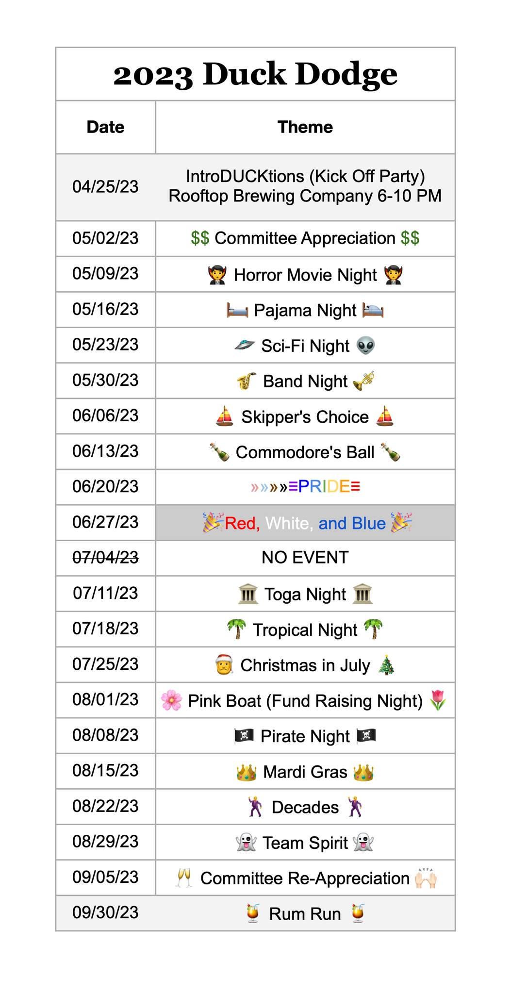Duck Dodge | Washington Yacht Club